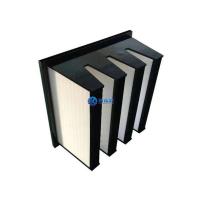 China 99.99% V Bank Industrial Air Filter 520x520x60mm All Metal Frame H13 H14 HEPA for sale