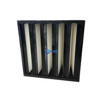China 99.99% V Bank Industrial Air Filter 520x520x60mm All Metal Frame H13 H14 HEPA for sale