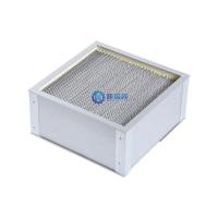 China Deep Pleat HEPA Filter Sheet 1-0.3um Porosity Aluminum Frame 300x300x110mm for sale