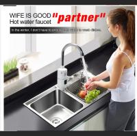 China 304 Stainless Element Digital Control Electric Faucet Kitchen Water Heater Tap EMC for sale