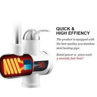 China Deck Mounted 3000W Kitchen Instant Hot Water Tap With LED EU Plug for sale