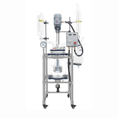 China Double Layer Jacketed Glass Reactor 100ml 500ml Agitated Borosilicate 50Hz for sale
