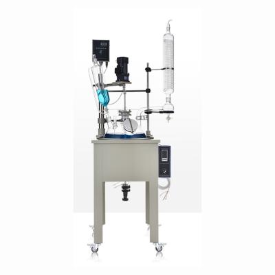 China 10L 50L 100L 200L Single Layer Glass Reactor With Heating Mantle,  Chemistry Laboratory Equipment for sale