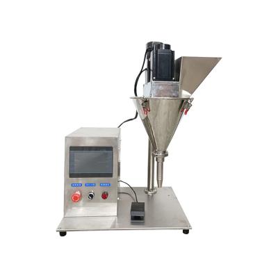 China Semi-automatic spice coffee flour spiral powder filling machine/dry powder can filling machine for sale