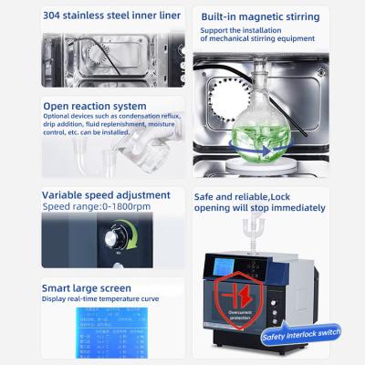 China Laboratory Mini Pyrolysis Microwave Chemical Reactor Chemical Extraction Heating Microwave Synthesis Reactor University Research for sale