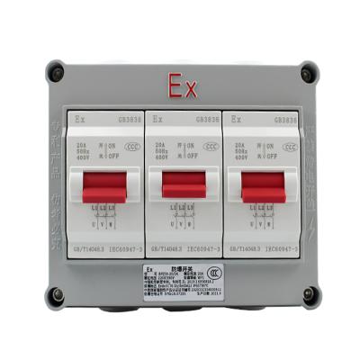 China 20A Explosion-Proof Air Switch Three-section Design AC 220V/380V Zone 1/2 Application for sale