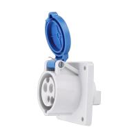 China Flush Mounted Socket Box IP44 Waterproof Industrial Concealed Straight Socket 16A 200-250V 32A 380-415V for sale