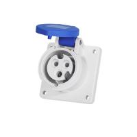 China Flush Mounted Socket Box IP44 Waterproof Industrial Concealed Straight Socket 16A 200-250V 32A 380-415V for sale