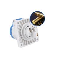 China Flush Mounted Socket Box IP44 Waterproof Industrial Concealed Straight Socket 16A 200-250V 32A 380-415V for sale