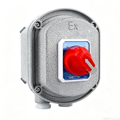China 3 Pole Round Explosion Proof Circuit Breaker 10A-63A Three Phase Circuit Breaker IP65 Waterproof Aluminum Flameproof Control Switch for Flammable Dust Workshop for sale