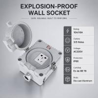 China Explosion Proof Wall Socket IP66 Aluminum Alloy Industrial Flameproof Socket 10A 16A 3/5 Holes AC220V for sale