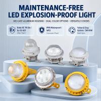 China GLOMRO 30W Maintenance-Free Explosion-Proof Lamp Tempered Glass Cover for Warehouses Gas Stations Hanging Installation for sale