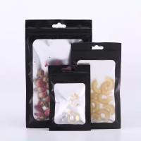 China Matte Black Odor Resistant Plastic Zip Lock Packaging Mylar Bag With Clear Window for sale