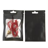 China Matte Black Odor Resistant Plastic Zip Lock Packaging Mylar Bag With Clear Window for sale
