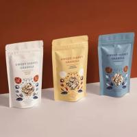 China Custom Printed Aluminum Foil Zipper Bag Matte Food Grade Stand Up Bag Heat Seal Stand Up Bag for sale