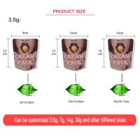China Custom 1g 3.5 G 7g Printed Laminated Plastic Edible Pouch Smell Proof Bag Packaging Zipper Stand Up Eatable Mylar Bags for sale
