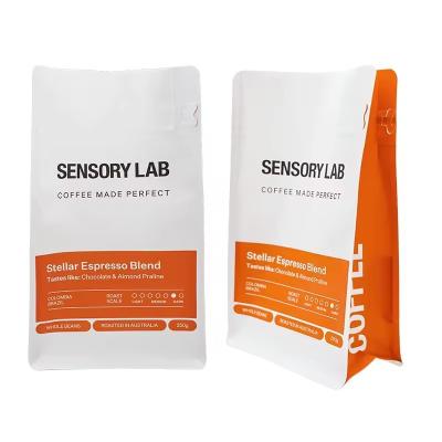 China Custom Printed 250g 340g 500g  Biodegradable Side Gusset Pouch Plastic Mylar Foil Packaging Flat Bottom Bag for sale