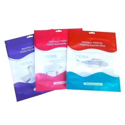 China Printed Mylar Zip Lock Bag Snack Packaging Bag Stand Up Pouch For Food Snack Reusable Holographic Packaging Bags for sale