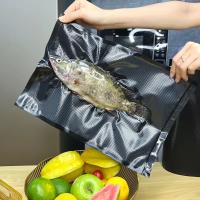 China Vacuum bag textured and embossed food saver vacuum sealer bags transparent/black vacuum bag for sale