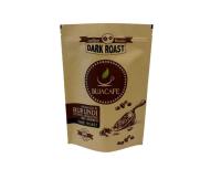 China Compostable Biodegradable Standup Flat Bottom Kraft Paper Food Packing Zipper Pouch Custom Printed Coffee Bag With Valve for sale