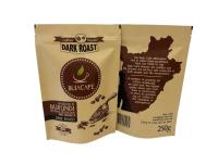 China Compostable Biodegradable Standup Flat Bottom Kraft Paper Food Packing Zipper Pouch Custom Printed Coffee Bag With Valve for sale