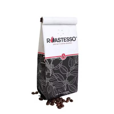 China Custom Biodegradable Factory Wholesale Kraft Paper Coffee Bean Side Gusset Packaging Bag Black Bag for sale