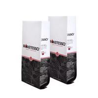 China Custom Biodegradable Factory Wholesale Kraft Paper Coffee Bean Side Gusset Packaging Bag Black Bag for sale