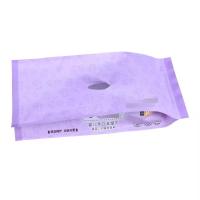 China Custom Logo Side Gusset Plastic Flat Skincare Wet Wipes Packaging Film Bag For Baby Wet Tissue Packaging Bag for sale