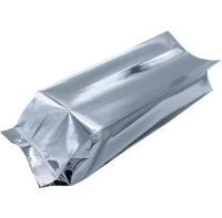 China Glossy Silver Aluminum Foil Laminated Heat Seal Back Sealing Side Gusset Food Packaging Pouch Coffee Bean Bags for sale