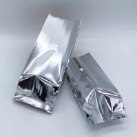 China Glossy Silver Aluminum Foil Laminated Heat Seal Back Sealing Side Gusset Food Packaging Pouch Coffee Bean Bags for sale