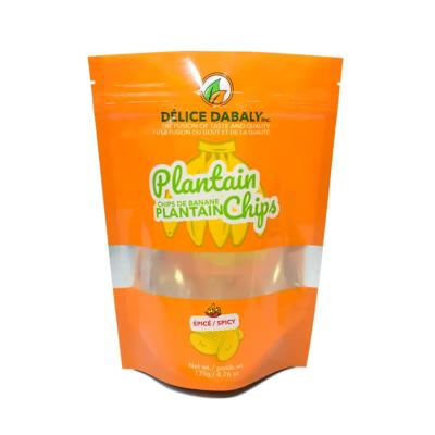 China Snack Chips Packaging Custom Logo Zipper Food Grade Bags Pouch Sachet Plantain Chips Resealable Composite Plastic for sale