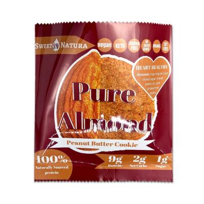 China Custom Design Printed Glossy Shiny Surface Aluminum Foil Inside Back Seal Bags For Peanut Butter Cookie Packaging for sale