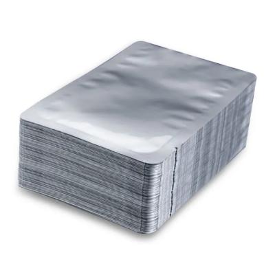 China Silver Food Grade Autoclave Vacuum Heat Sealable Plain Aluminum Foil Mylar Bag Open Top Packing Bulk Food Storage Retort Pouch for sale