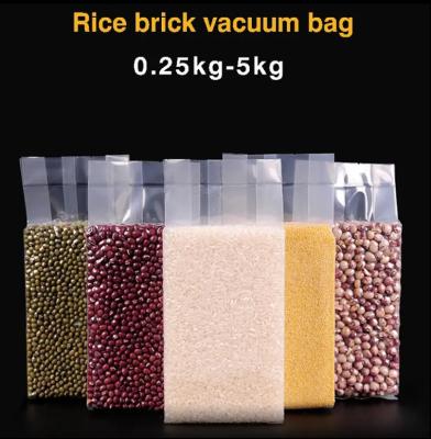 China Gravure Printing Food Rice Packaging Vacuum Plastic 1Kg 2Kg 5Kg 10Kg Pe Heat Seal Bag With Handle for sale