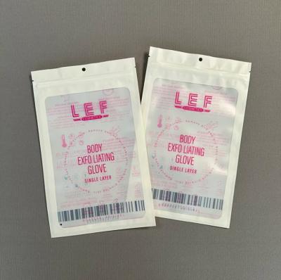 China Clear Transparent Gloves Packaging Frosted Zipper Bag For Mittens Cosmetics Plastic Mylar Ziplock Bags Three Side Seal for sale