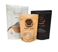 China Custom Digital Printing Plastic Resealable Sugar Food Storage Packaging Bag With Ziplock Clear Window Stand Up Pouch for sale