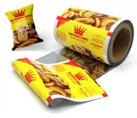 China Factory Of Plastic Print Film Roll Used For Snacks/Potato Chips/Nuts Packaging, Laminated Small Bag Snack Packaging Film Roll for sale