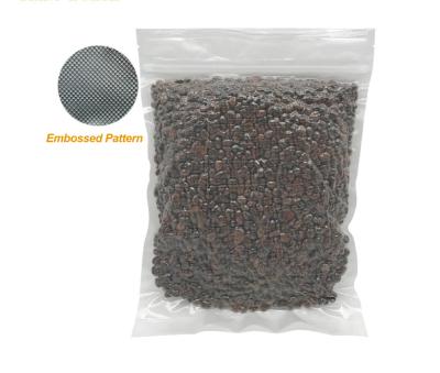 China Factory OEM Custom Food Storage Double Zipper Embossing Nylon Vacuum Seal Bags for sale