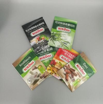 China Rosemary Sliced Seasoning Plastic Packaging Small Sachet 3 Sides Sealed Aluminum Bags For Packing for sale