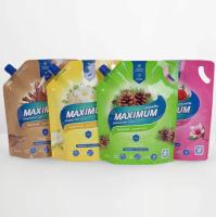 China Custom High-Capacity Packaging For Liquid Detergent Standing Bag With Corner Spout Plastic Pouches for sale