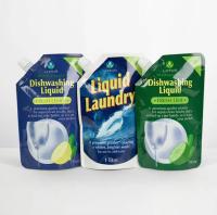 China Custom High-Capacity Packaging For Liquid Detergent Standing Bag With Corner Spout Plastic Pouches for sale