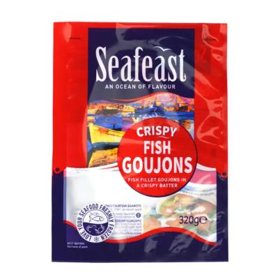 China Custom Printed Vacuum Fish Chicken Frozen Food Packaging 3 Side Seal Plastic Bags With Logos for sale