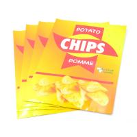 China Laminated Yellow Glossy Food Grade Plastic Bags For Potato Chips Heat Sealing Aluminum Foil Back Side Seal Bag For Snack Package for sale