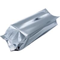 China Glossy Silver Aluminum Foil Laminated Heat Seal Back Sealing Side Gusset Food Packaging Pouch Vacuum Food Tea Coffee Bean Bags for sale