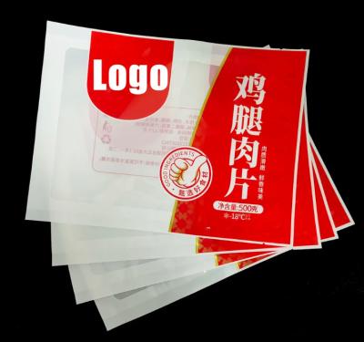 China Custom Printed Logo Meat PE Nylon Tear Notch Clear Heat Seal Packaging Bags Food Grade Vacuum Seal Bags for sale