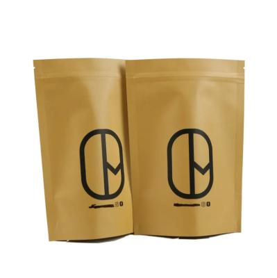 China Doypack Ziplock Brown White Kraft Craft Paper Standing Up Pouches Food Powder Tea Coffee Packaging Zipper Bags for sale