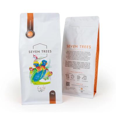 China Customized LOGO Printing Flat Bottom Pouch Gusset Eight Side Seal Pet Food Bag Rice Cookie Dry Goods Food Plastic Bag For Coffee for sale