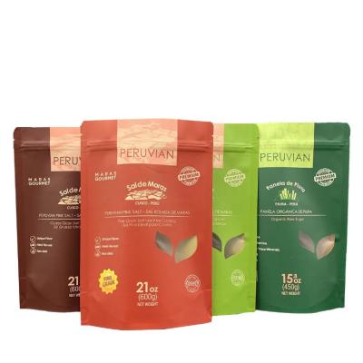 China Kraft Paper Sachet Stand Up Pouch Kraft Paper Bag With Window, Sachet Kraft Stand Up Paper Pouch for sale