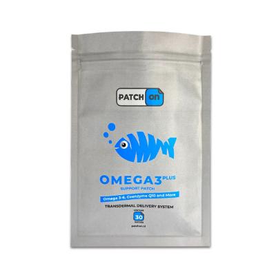 China Custom Printed Heat Seal Plastic Bags Food Grade Aluminum Foil Three-Side Seal Packaging With Reusable Zipper For Patches for sale