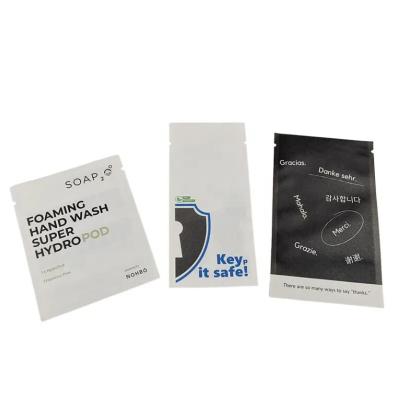 China Three Side Sealed Small Bags Biodegradable Custom Printing Sachet For Coffee Tea Candy Snack Edible Packaging Sample Bags for sale
